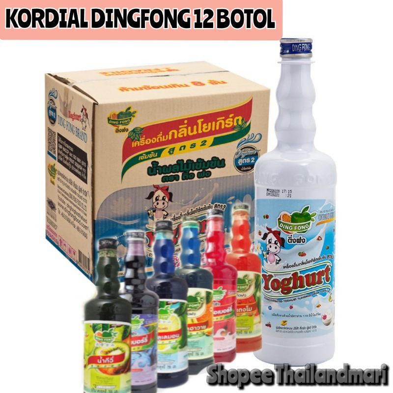 12 BOTOL JUS KORDIAL DINGFONG 740ML X 12 BOTOL [1 order 1 box SAHAJA ...