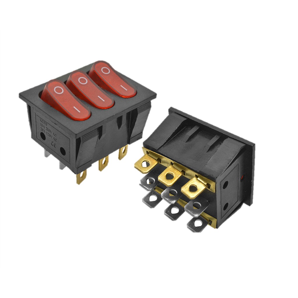Rocker Switch ON-OFF 2 Position 9 Pin Power Switch 33x40mm KCD3 15A ...
