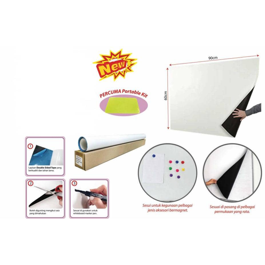 High Quality Magnetic Whiteboard Sheet (S) 90cm x 60cm | Shopee Malaysia