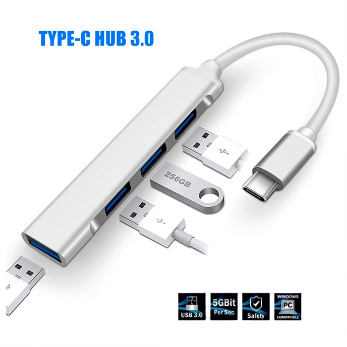 Four-in-one USB 3.0 hub multi-channel USB extender (aluminum) | Shopee ...
