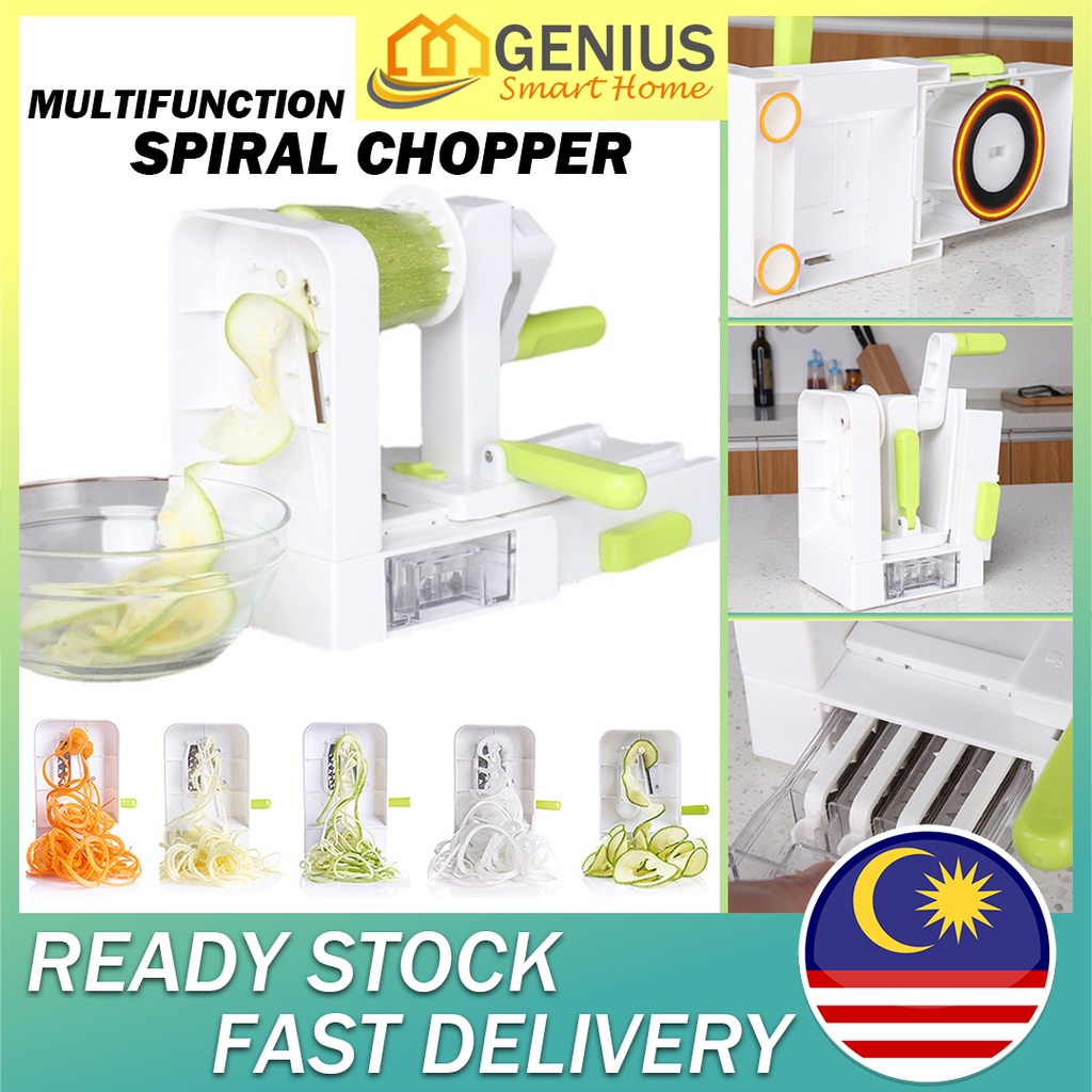 (Clearance Sale) GSH Spiral Chopper Hand Rotating Vegetable Cutter ...