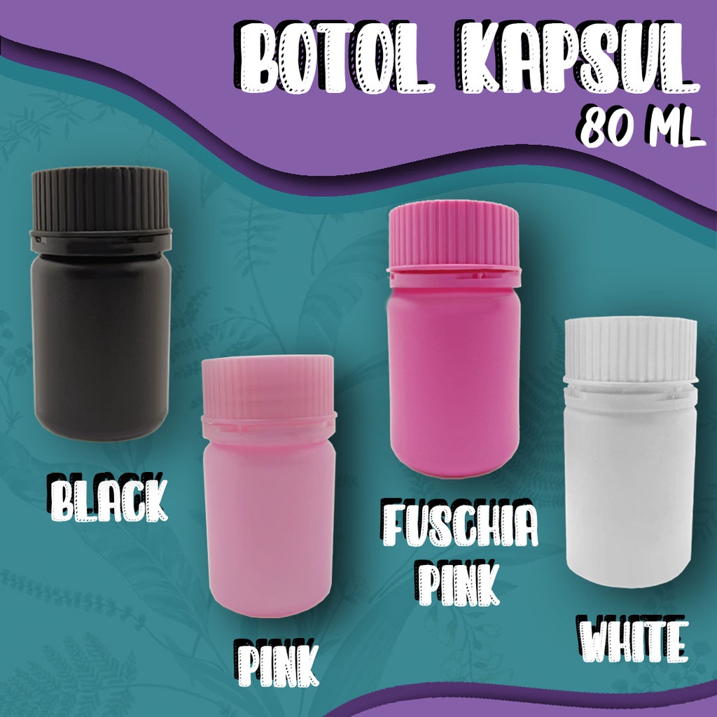 Botol kapsul Botol Ubat Pink/ Fuchia Pink / Hitam 80ml | Shopee Malaysia
