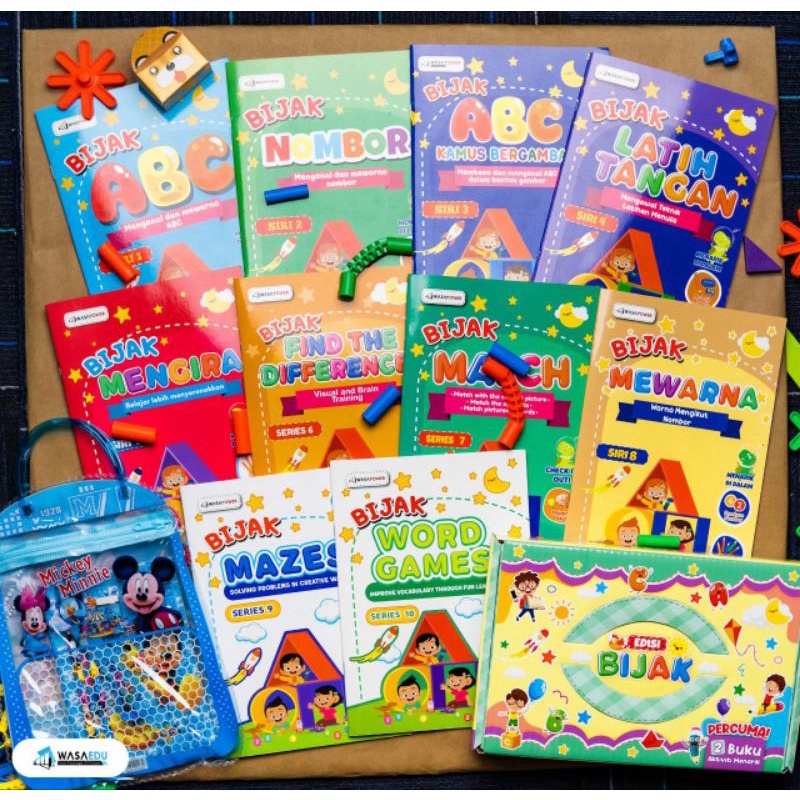 SET SIRI BIJAK PRESCHOOL TADIKA ABC NOMBOR LATIH MENULIS MEWARNA ...