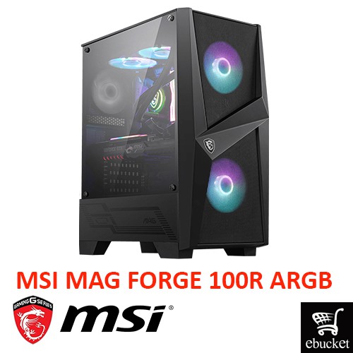 MSI MAG Forge 100R - Mid Tower TG ARGB ATX Gaming Casing (2x 120 mm ...