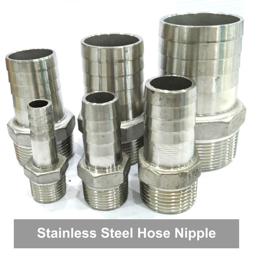 Hose Nipple Pipe Fitting Stainless Steel 1/2", 3/4", 1", 1 1/4", 1 1/2 ...