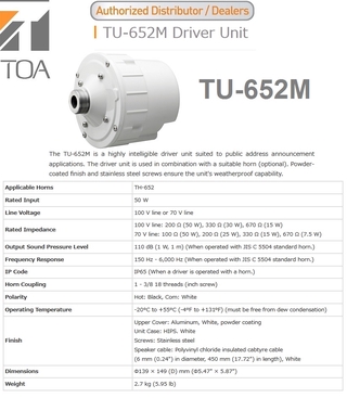 [TOA] TU-652M 50W DRIVER UNIT(W/MAT) | Shopee Malaysia