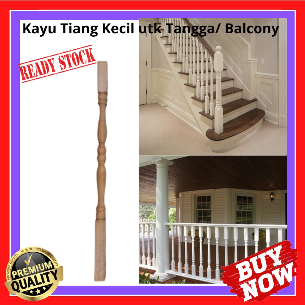 Tiang Kayu Nyatoh untuk anak tangga / Railing Balcony / Wooden Baluster ...