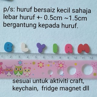 Alphabet wood cute colourful huruf kayu ABC abjad comel utk aktiviti ...