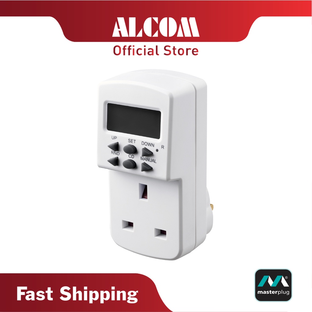 Masterplug Programmable Electronic Timer TES7-MPA with Time Display ...