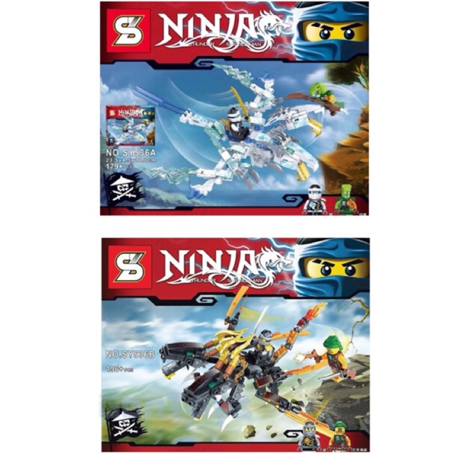 NINJAGO WHITE & BLACK DRAGON SY536A-B (LEGO COMPATIBLE) | Shopee Malaysia