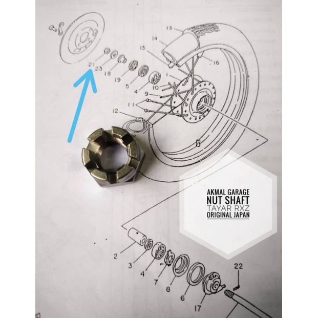 SPAREPART RXZ ORIGINAL JAPAN. NUT SHAFT TAYAR ORIGINAL | Shopee Malaysia