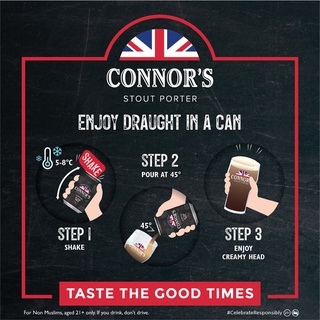Connor's Stout Porter Can Premium Stout Beer 5.0% Alcohol (320ml x 4 ...