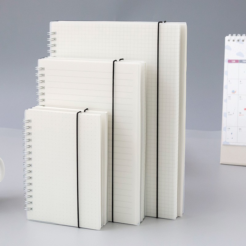 YUME 80GSM 160 Pages A5 A6 B5 PP Spiral Coil Notebook Planner Blank Grid Dot Line Ruled Frosted ...