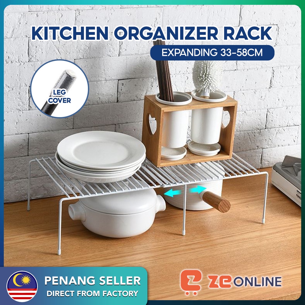 Expandable Kitchen Organizer Storage Rack (33-58cm) | Shopee Malaysia