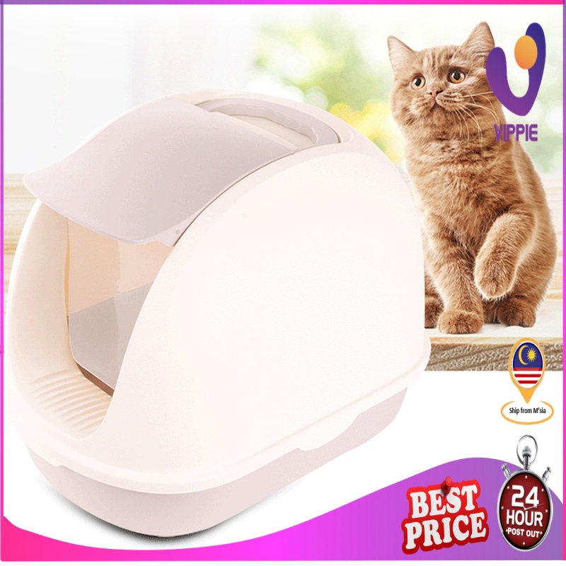 VIPPIE Fully Enclosed Cat Litter Box | Shopee Malaysia