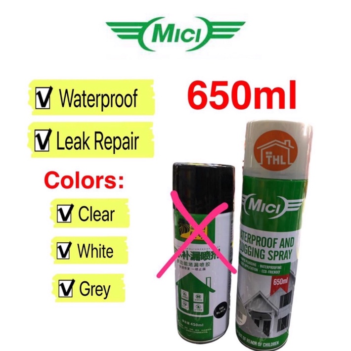MICI Leak Repair Waterproof And Plugging Spray 650ml (Big Bottle ...