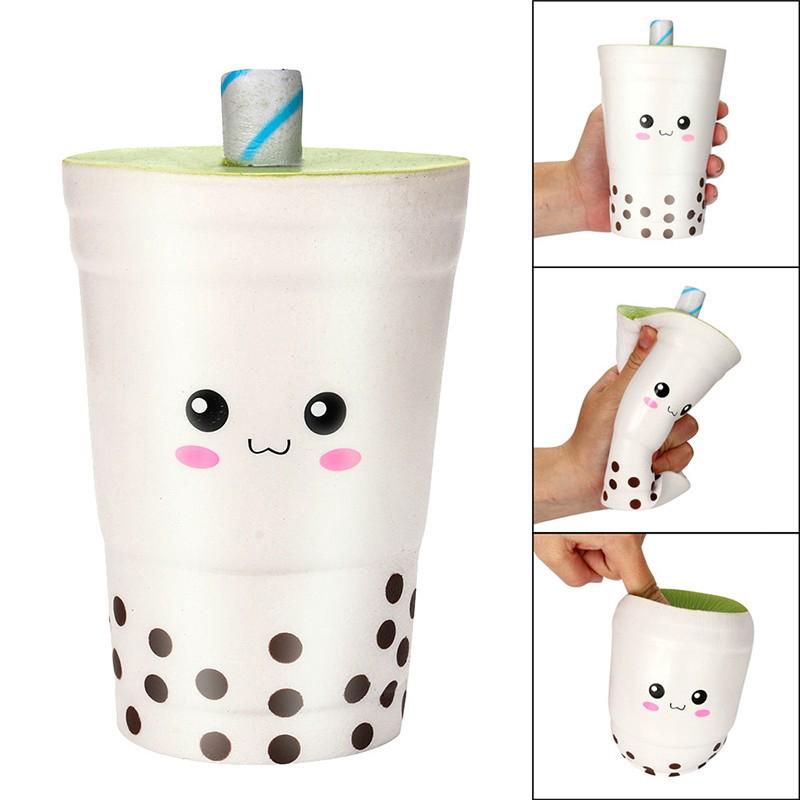 Original Cute Face Bubble Tea Squishy Super Slow Rising Jumbo Cartoon ...