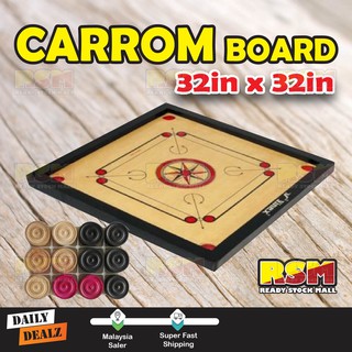 (Big) Wooden Carrom Board Striker Games Papan Karom With Checker/Papan ...