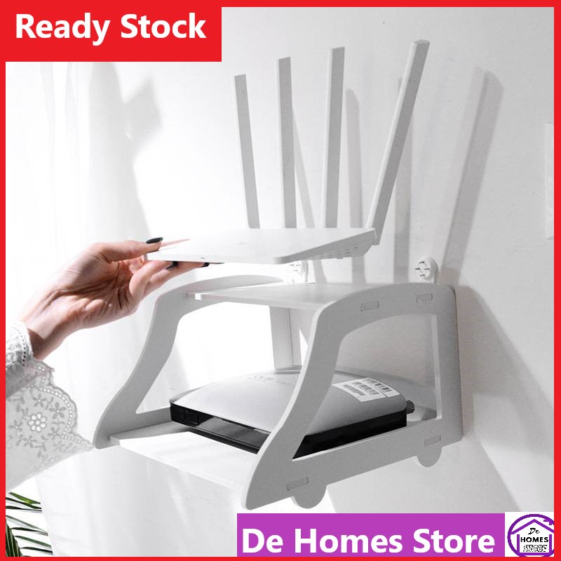 Rak unifi TV modem dekoder 2 tingkat Wire Router rack storage rack ...