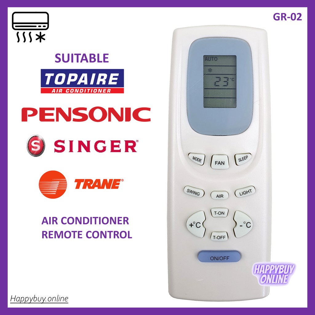 Pensonic/ Singer Air Cond Aircond Remote Air Conditioner Remote Control ...