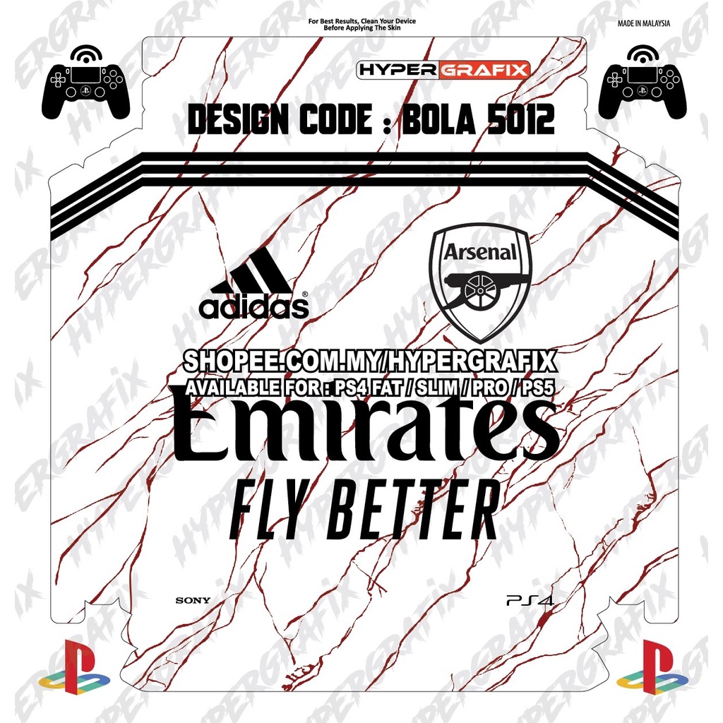 PS4 PLAYSTATION STICKER SKIN DECAL PS4 FAT PS4 SLIM PS4 PRO DESIGN BOLA ...