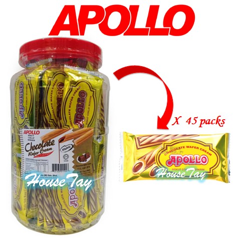 Apollo Stick Wafer Chocolate 1012 Bottle (45pcs x 11g) | Shopee Malaysia