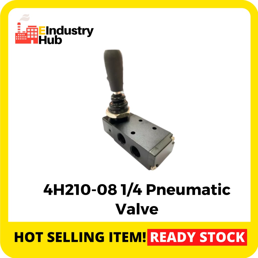 4H210-08 1/4" Manual Control Hand Pull Pneumatic Valve 5 Port 2 Position Hand Lever Valve ...