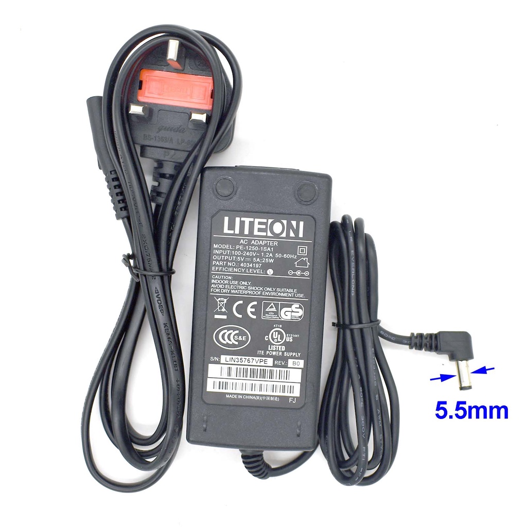 5V 5A 5.5mm Wall AC Power Adapter Charger DC 5A 4A Supply | Shopee Malaysia