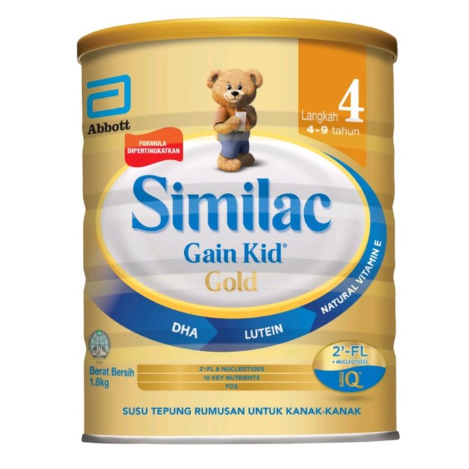 **Limited Offer** Similac Gain Kid Gold step 4 2'-FL ( 1.8kg ) with free gift | Shopee Malaysia