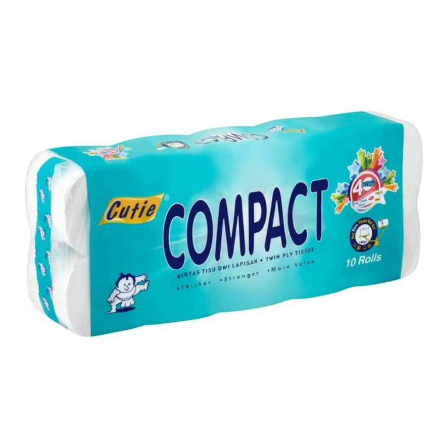 [READY STOCK] [Quality & Quantity] Cutie Compact Toilet Paper Rolls 10 Rolls | Shopee Malaysia