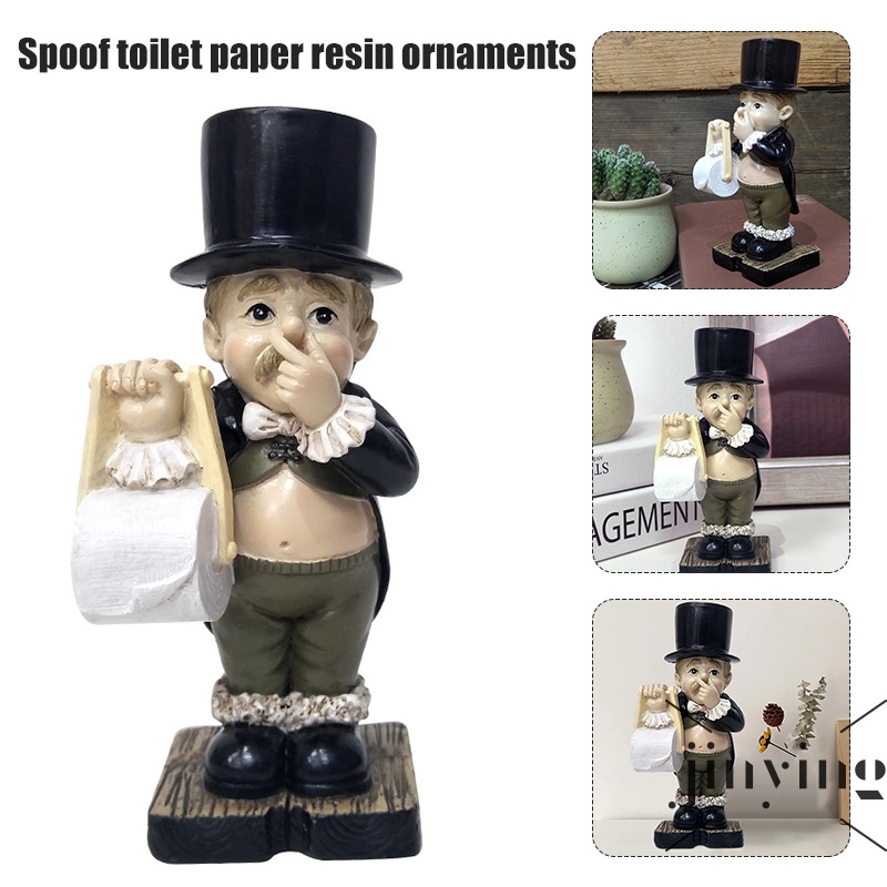 Toilet Butler with Roll Paper Holder Resin Ornament for Bathroom Super ...