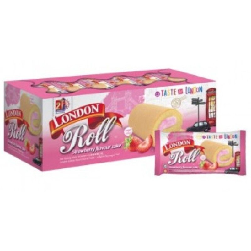 London Roll Strawberry Flavour Cake 24pcs | Shopee Malaysia