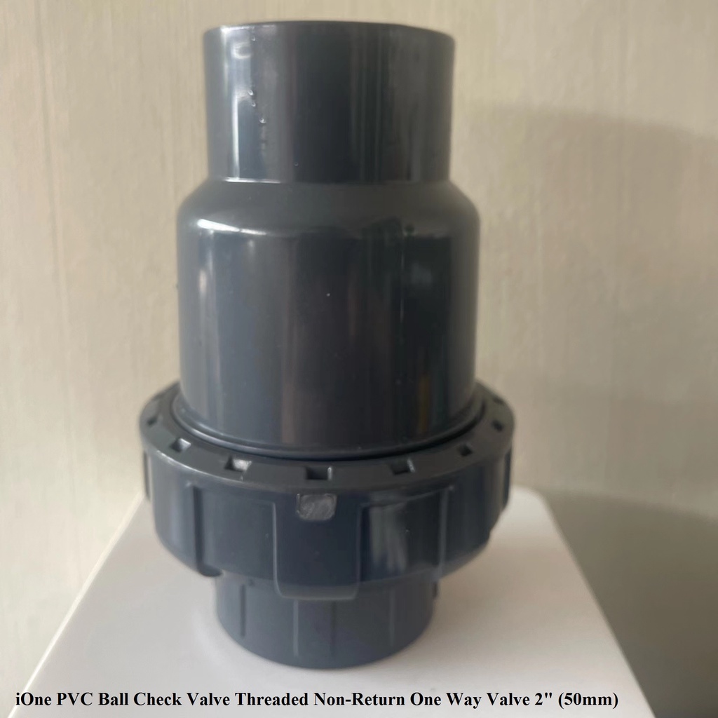 iOne PVC Ball Check Valve Threaded Non-Return One Way Valve 2" (50mm ...