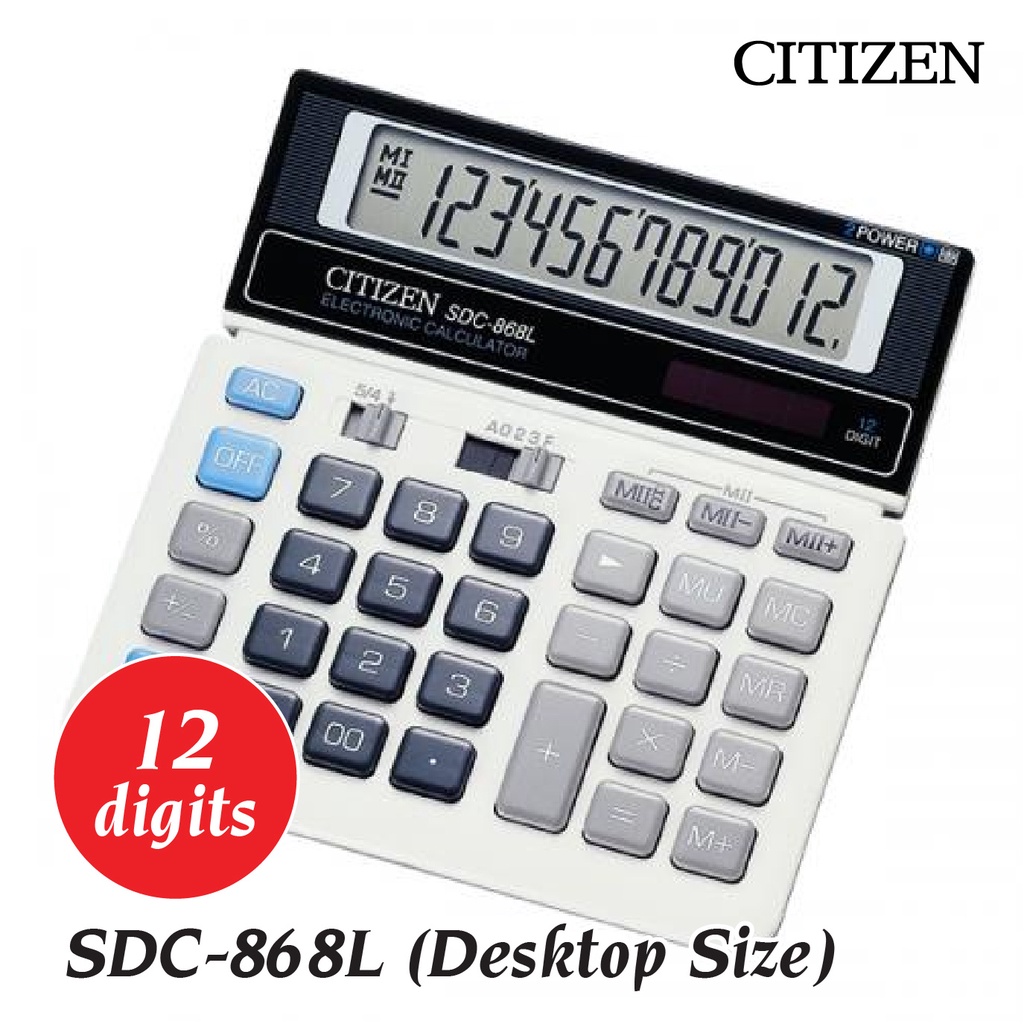 Citizen SDC-868L Calculator | Original 12 digit Desktop Calculator ...