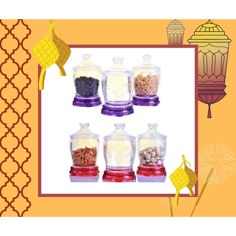 Set Balang Giacomo / Acryclic Candy Box / Balang Kuih / Canister ...
