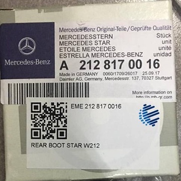 Mercedes Benz E-Class W212 Original Rear Bonnet Star Logo | Shopee Malaysia