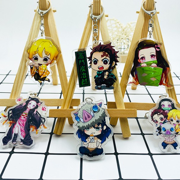 demon slayer keychain Acrylic keychain anime characters Tanjirou and ...