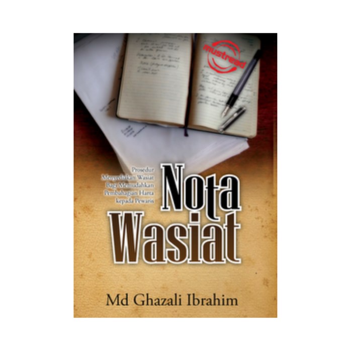 NOTA WASIAT BUKU OLEH Md Ghazali Ibrahim | MESTI BACA | Shopee Malaysia