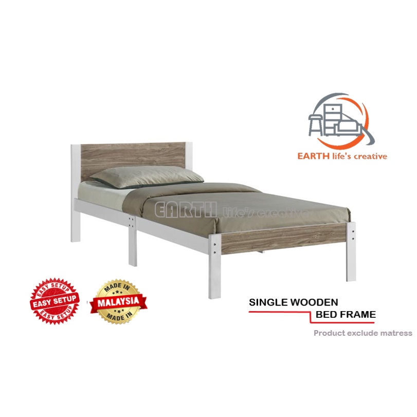 Earth Single Bed Frame/Katil Kayu Bujang/Bedroom Furniture/Good Quality ...