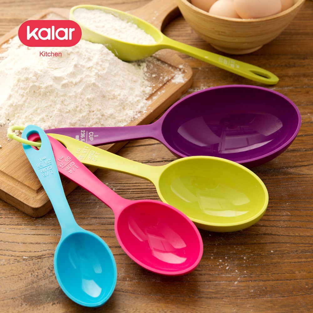 Set of 4 Big Size Multi-Color Plastic Measuring Spoon | Shopee Malaysia