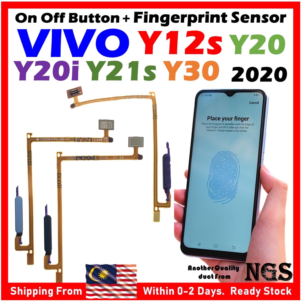 On Off Button with Fingerprint Sensor For VIVO Y12s / VIVO Y20 / VIVO ...