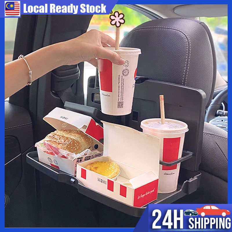 【Ready Stock】Foldable Car Food Tray Cup Holder Car Dining Tray Back ...