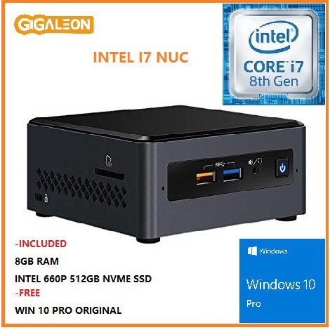 Intel NUC I7/8GB RAM INTEL 512GB M2 SSD i7 2.7GHz~4.5GHz Quad-Core Mini ...