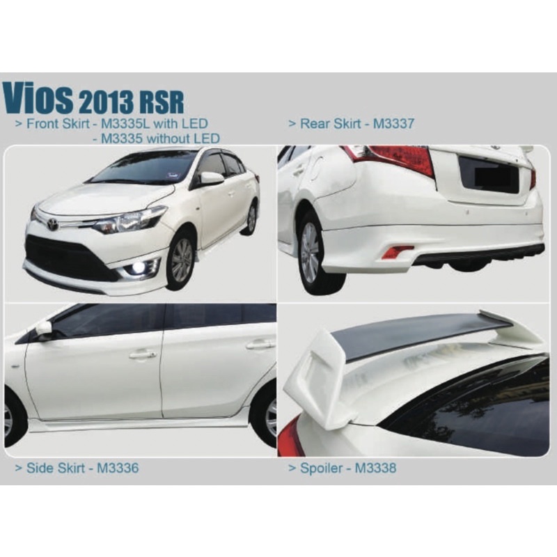 Toyota Vios 2013 2014 2015 2016 2017 2018 RSR Bodykit body kit front ...