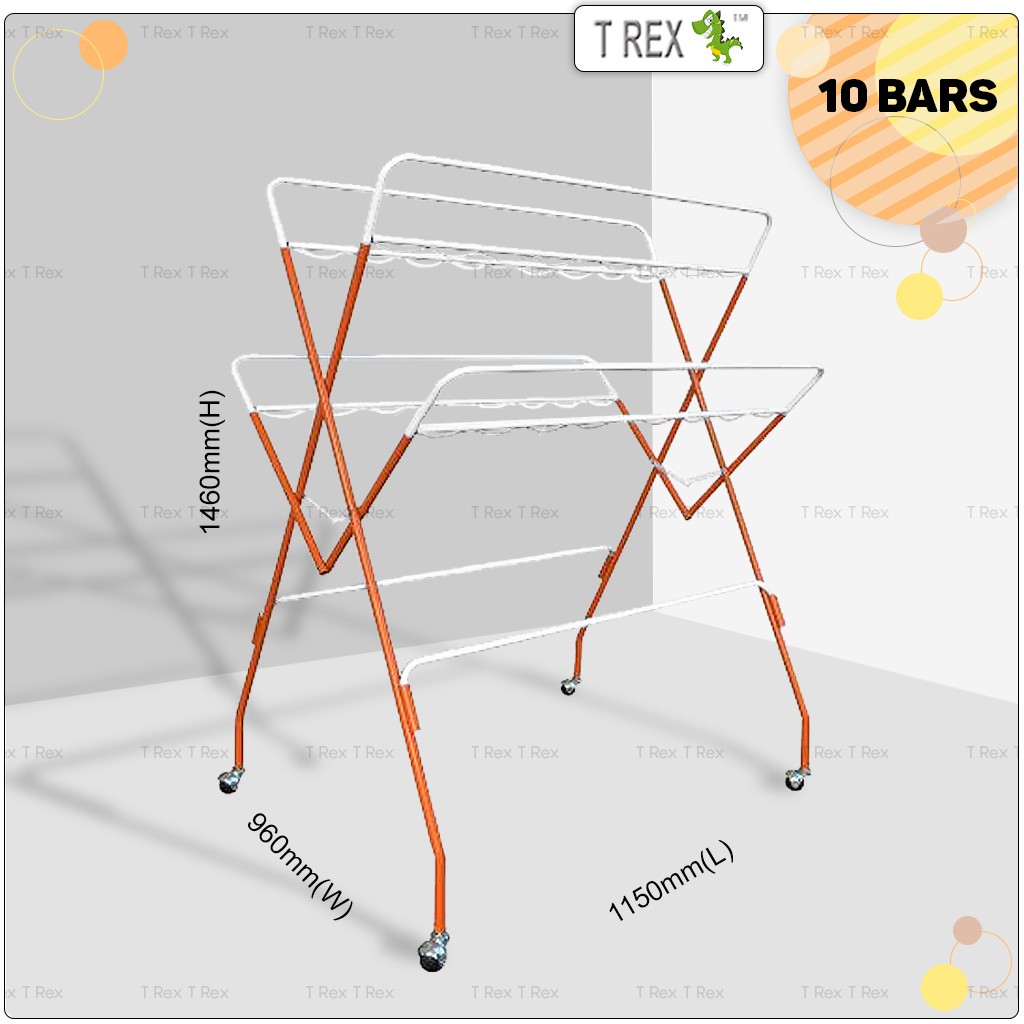 2M Out Door 10 Bars Clothes Hanger Drying Rack / Towel Hanger / Rak ...