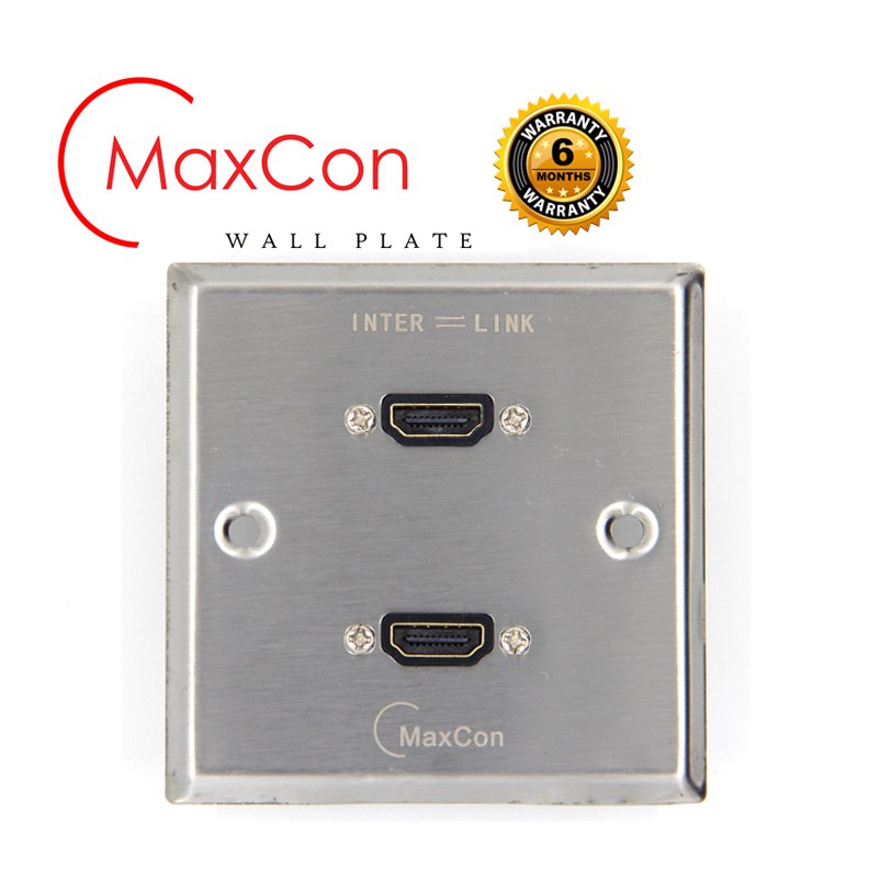 MaxCon 2 X HDMI FEMALE METAL FACE PLATE WALL PLATE - MTW-689 | Shopee ...