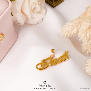 VENYSS Loket Ukir Nama Nammy Standard Simple Perak 925 Sadur Emas 916 ...