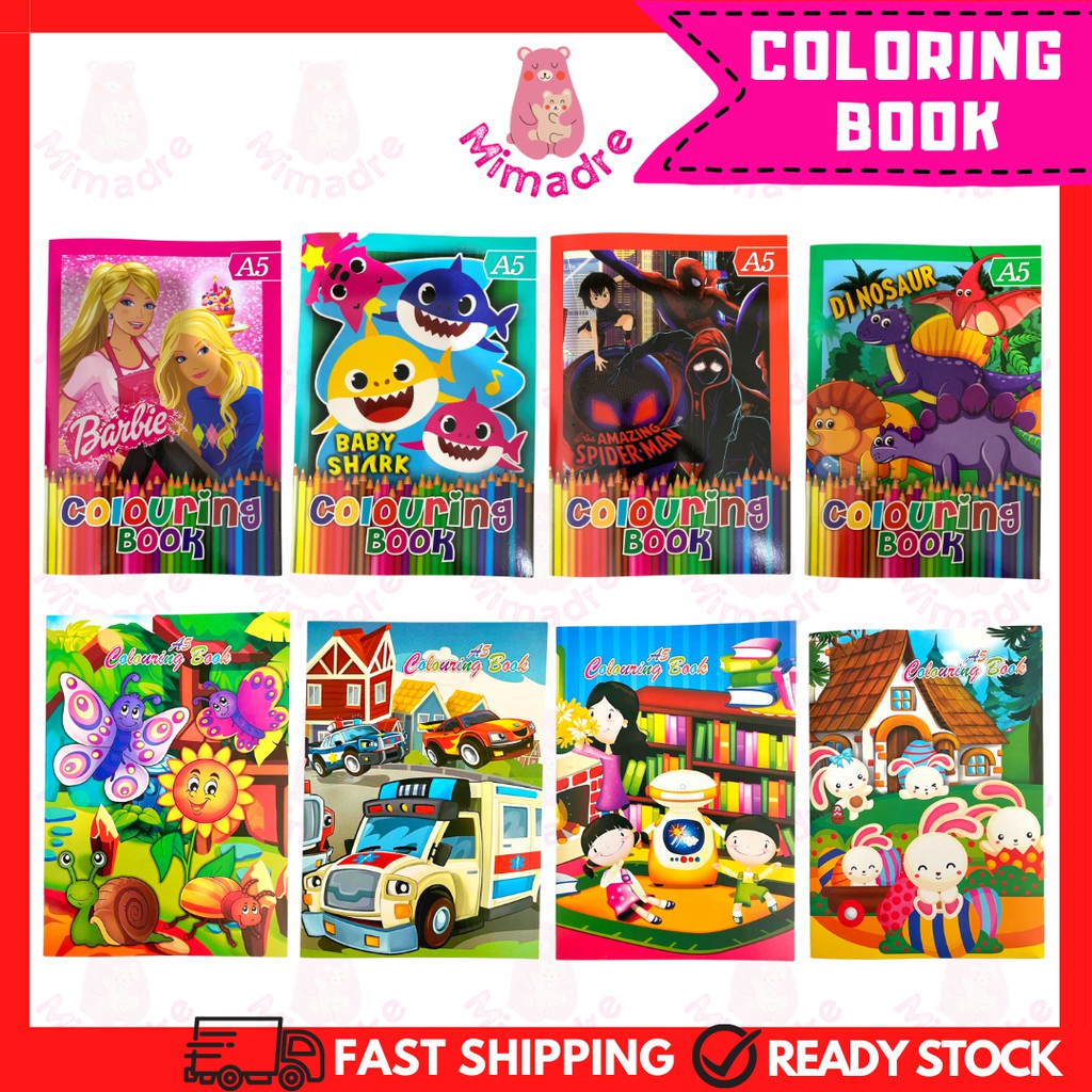 Buku mewarna / colouring book A5 cartoon 16 muka surat fancy activity ...