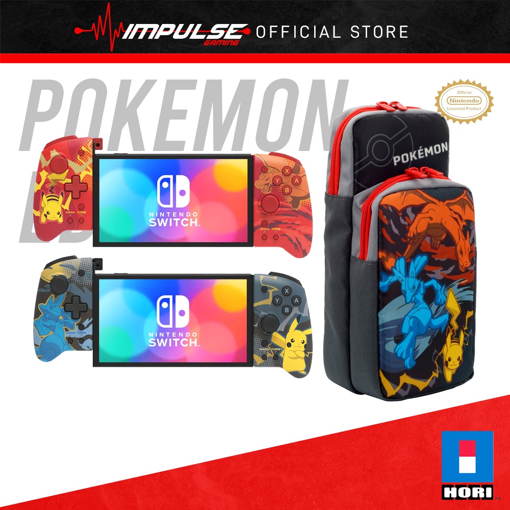 Hori NSW Nintendo Switch Pokemon Charizard, Lucario & Pikachu Edition Accessories Split Pad Pro ...