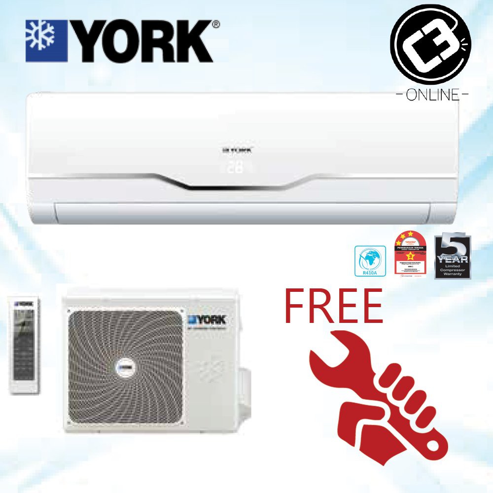 York 2.0 HP Aircond INCLUDE INSTALLATION - YWM3F20DAS-W / YSL3F20AAS ...